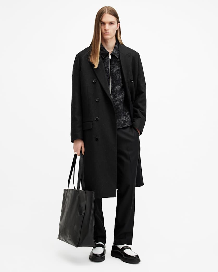 Arcade Wool Blend Relaxed Fit Coat Black | ALLSAINTS US